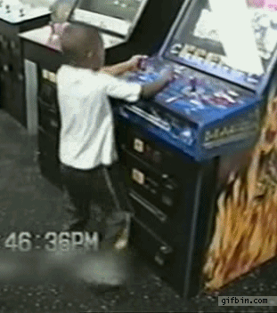 Kid Playing On Arcade | Best Funny Gifs Updated Daily
