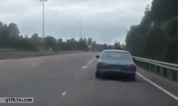 Car Drifts Off The Freeway | Best Funny Gifs Updated Daily