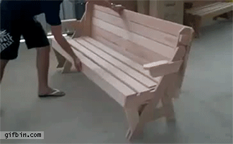 Bench Transforms Into Table | Best Funny Gifs Updated Daily