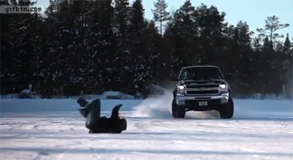 Drifting Truck Slides Over Man | Best Funny Gifs Updated Daily