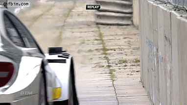 Race Car Passes Close To Wall | Best Funny Gifs Updated Daily