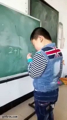 Chinese Kid Doing Math (2+1=OK) | Best Funny Gifs Updated Daily