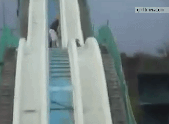 Double Waterslide In Empty Pool | Best Funny Gifs Updated Daily