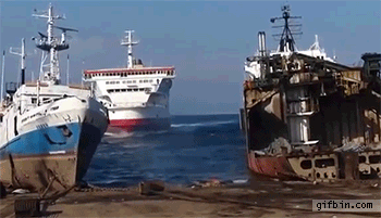 Ship Crashes Into Beach | Best Funny Gifs Updated Daily