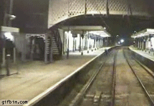 Dude Almost Hit By Train | Best Funny Gifs Updated Daily