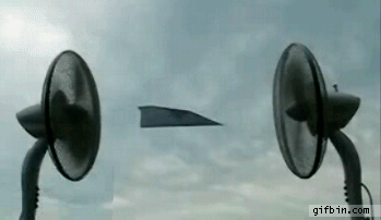 Paper Airplane Between Two Fans | Best Funny Gifs Updated Daily