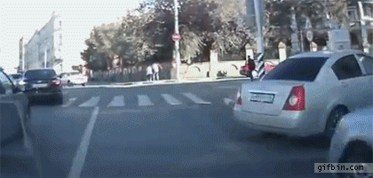 Pedestrian Vs. Car | Best Funny Gifs Updated Daily