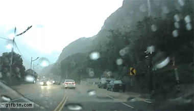 Giant Falling Rock Almost Crushes Car | Best Funny Gifs Updated Daily