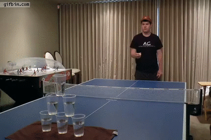 Six-in-a-row Pyramid Beer Pong Trick Shot | Best Funny Gifs Updated Daily