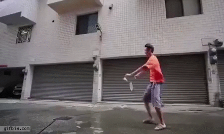 Playing Badminton Against The Wind | Best Funny Gifs Updated Daily