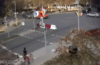 Van Driver Survives Crash | Best Funny Gifs Updated Daily