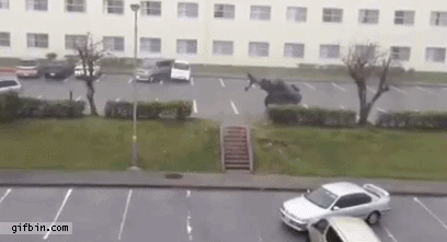 Typhoon Blows Car Away | Best Funny Gifs Updated Daily