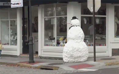 Little Girl Scared Of Snowman Falls Down | Best Funny Gifs Updated Daily