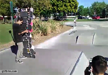 Jumping Over Skateboard Wall | Best Funny Gifs Updated Daily