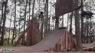 Riding BMX Ramps In The Woods | Best Funny Gifs Updated Daily