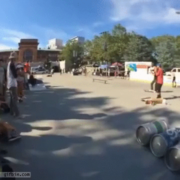 12-barrel Jump On Skateboard | Best Funny Gifs Updated Daily