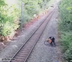 Railway Worker Saves Drunk Bicyclist From Getting Hit By Train | Best ...
