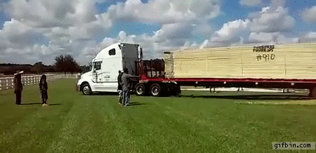 Unloading Timber From Truck | Best Funny Gifs Updated Daily