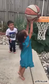Kid Helps Girl Play Basketball | Best Funny Gifs Updated Daily
