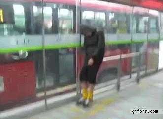 Bus Stop Wake-up | Best Funny Gifs Updated Daily