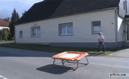 Kids Trampoline Stunt Causes Accident | Best Funny Gifs Updated Daily