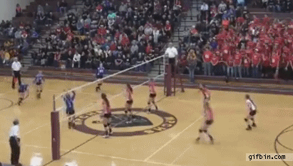 Volleyball Spike Knocks Out Two People | Best Funny Gifs Updated Daily