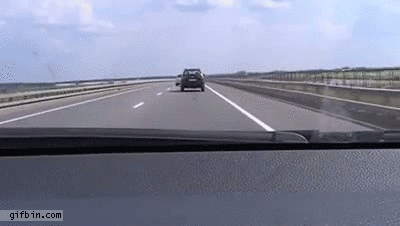Close Call On Highway | Best Funny Gifs Updated Daily