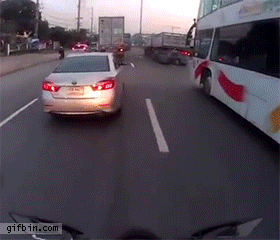 Crashing Biker Almost Run Over By Truck | Best Funny Gifs Updated Daily