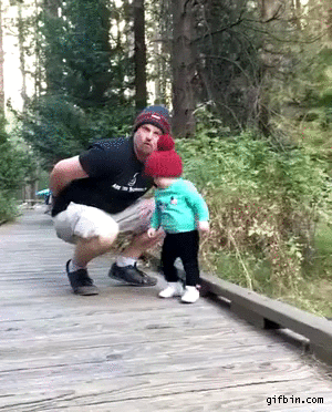 Dad Catches Daughter Falling Off Bridge | Best Funny Gifs Updated Daily