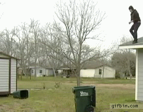 Trash Bin Jump Fail | Best Funny Gifs Updated Daily