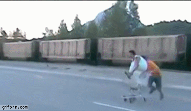 Shopping Cart Stunt Fail | Best Funny Gifs Updated Daily
