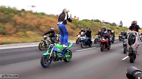 Guy Films Standing Backwards On Speeding Motorcycle | Best Funny Gifs ...