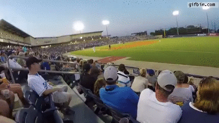 Guy Catches Foul Ball While Filming | Best Funny Gifs Updated Daily