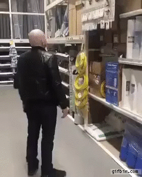Bald Guy Gets A Plunger On The Head | Best Funny Gifs Updated Daily