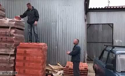 Men Unloading Bricks | Best Funny Gifs Updated Daily
