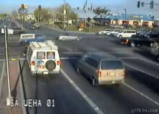 Lucky Driver Through An Intersection | Best Funny Gifs Updated Daily